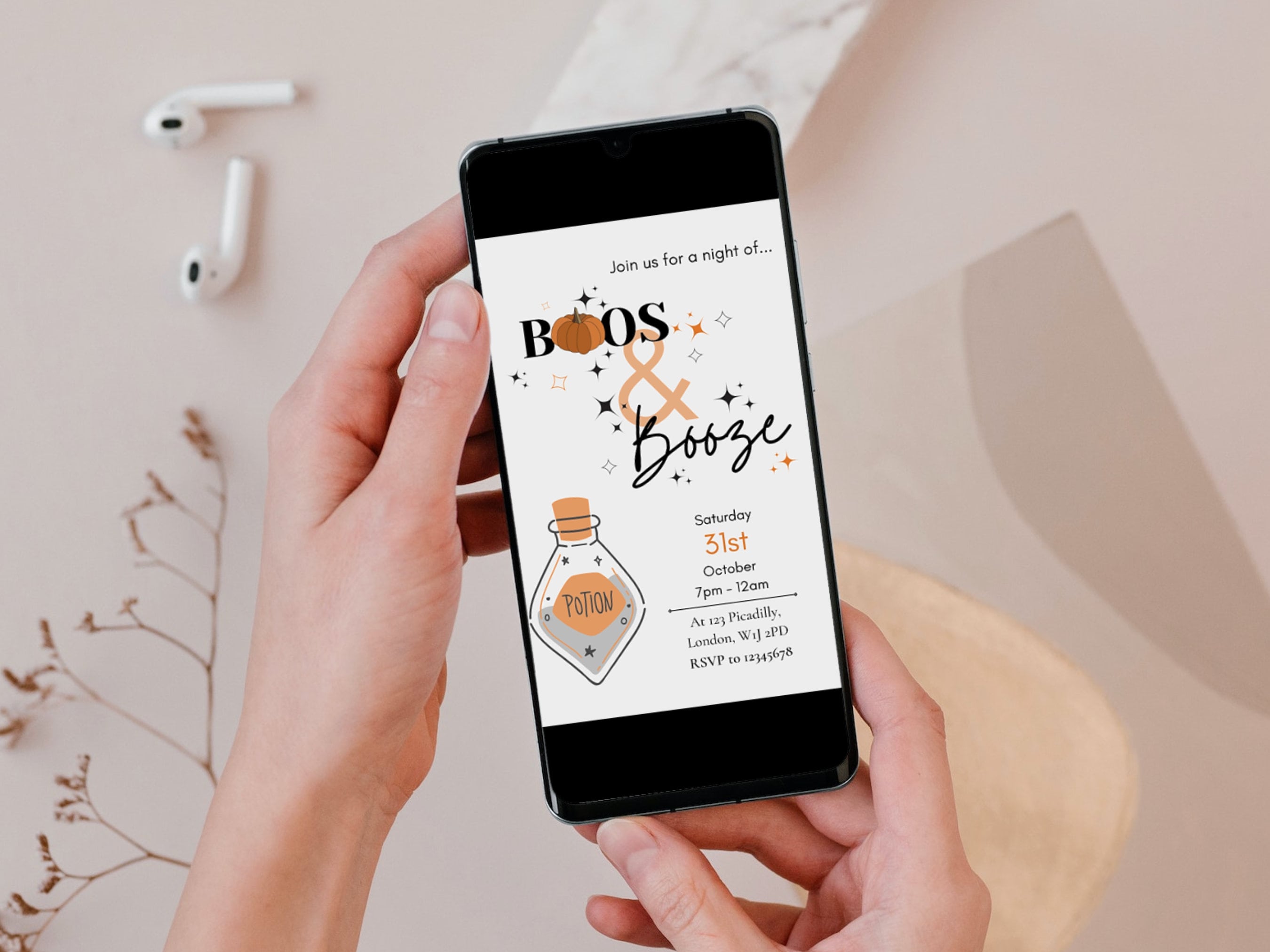 Boos & Booze Party Invitation Template A4 Invite Template - Etsy