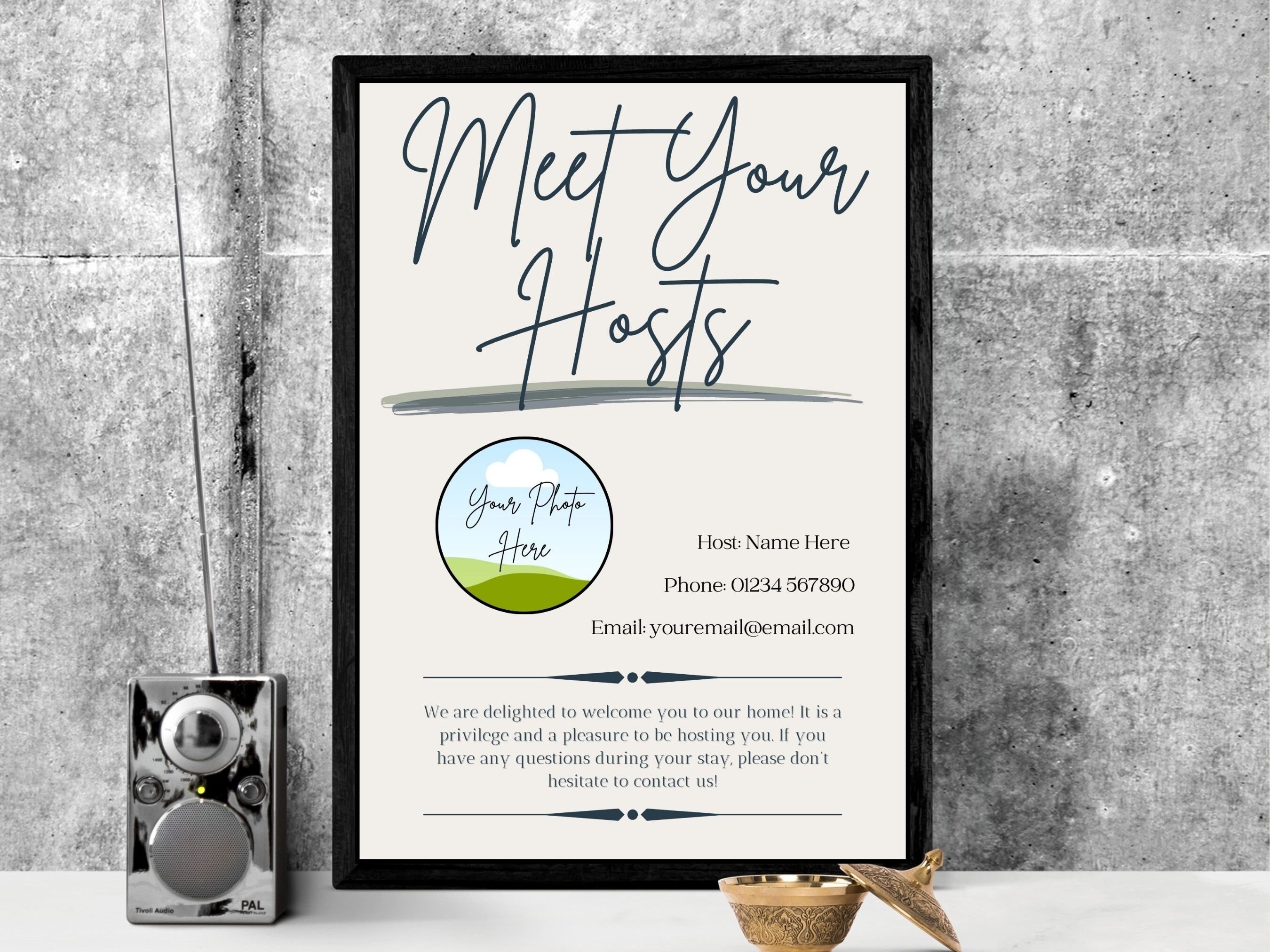 Editable Airbnb Sign Template, Printable Meet Your Hosts Sign for ...