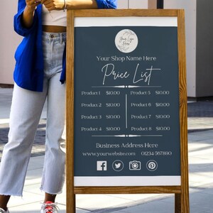 Printable Small Business Price List Template, Editable Pricing Guide ...