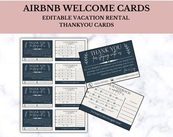 Airbnb Host Thank You Card Template, Editable Canva Airbnb Rental Thank You Template, Printable ...