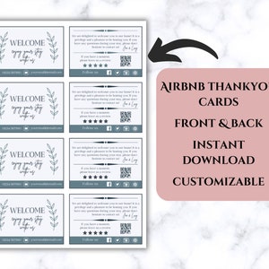 Airbnb Host Thank You Card Template, Editable Canva Airbnb Rental Marketing Template, Printable ...