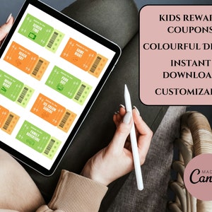 Kids Reward Coupons Printable, Reward Tokens for Kids, Editable Kids ...