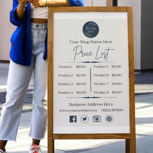 Editable Small Business Price List Template, Printable Pricing Guide ...