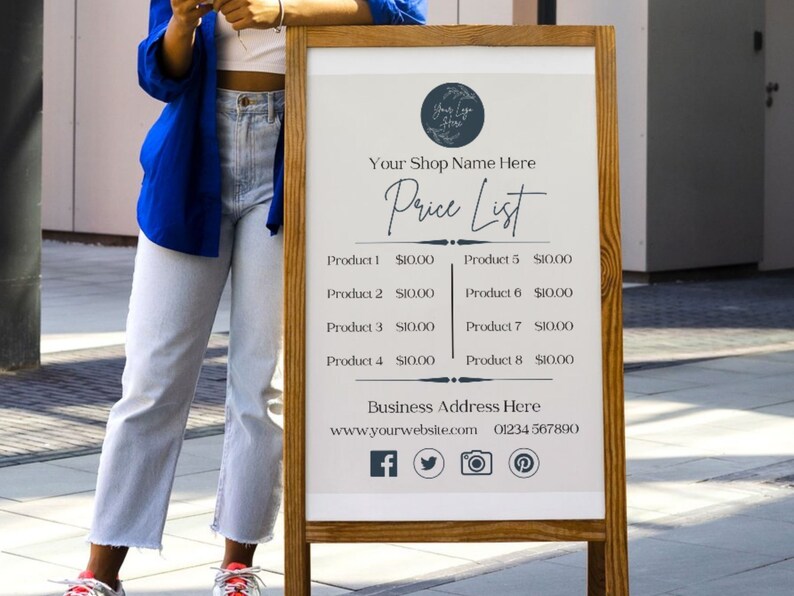 Editable Small Business Price List Template, Printable Pricing Guide ...