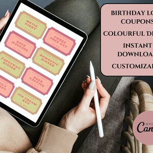 Editable Love Coupon Template, Printable Love Tokens, Last Minute Gift ...