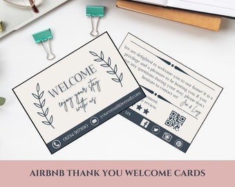 Airbnb Host Thank You Card Template, Editable Canva Airbnb Rental Thank You Template, Printable ...