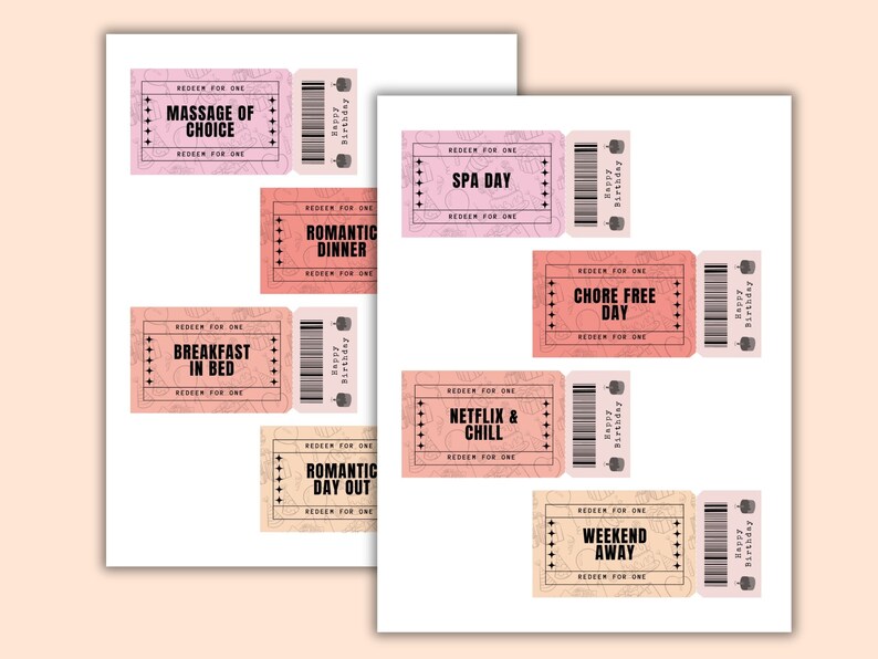 Editable Coupon Template, Printable Birthday Coupons, Anniversary Gift ...