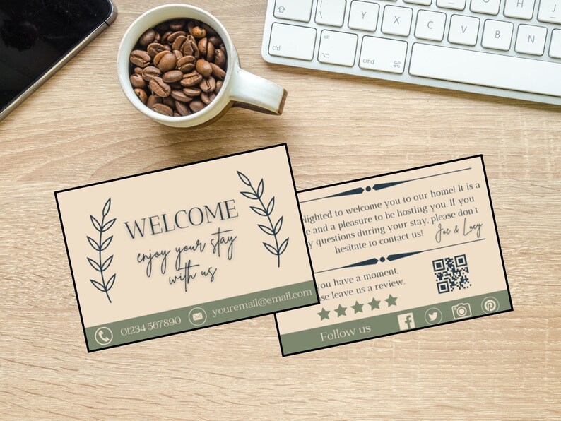 Airbnb Host Welcome Card for Guests, Printable Airbnb Host Thank You ...