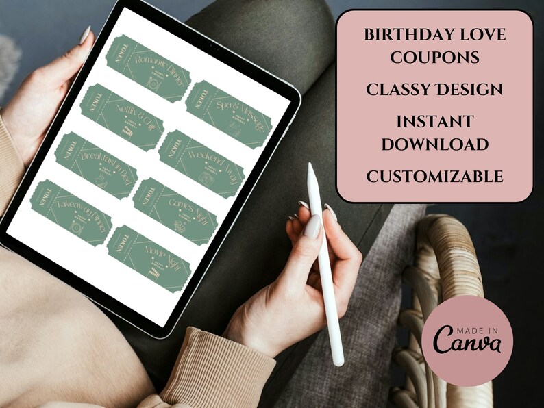 Editable Love Coupon Template, Printable Coupon Book, Valentine's Day ...