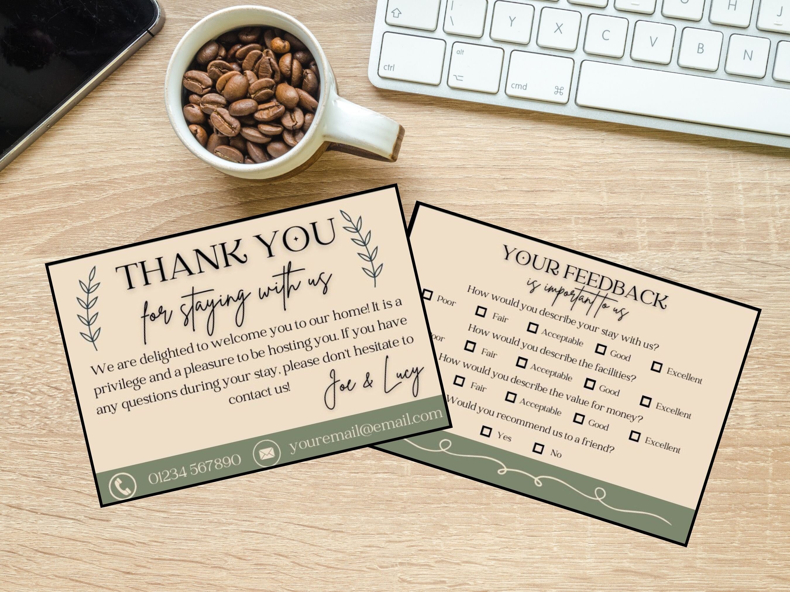 Airbnb Host Welcome Card for Guests, Printable Airbnb Host Thank You ...