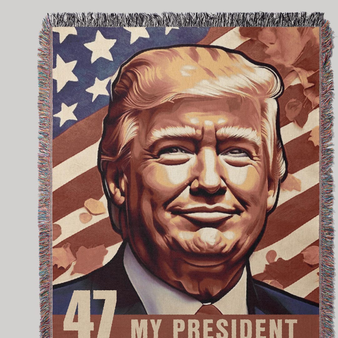 Trump My President Woven Throw Blanket Republican Party Rally Gift ...