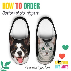 Pet Mom Custom Pet Photo Indoor Slippers, Personalized Cat Face Gift ...