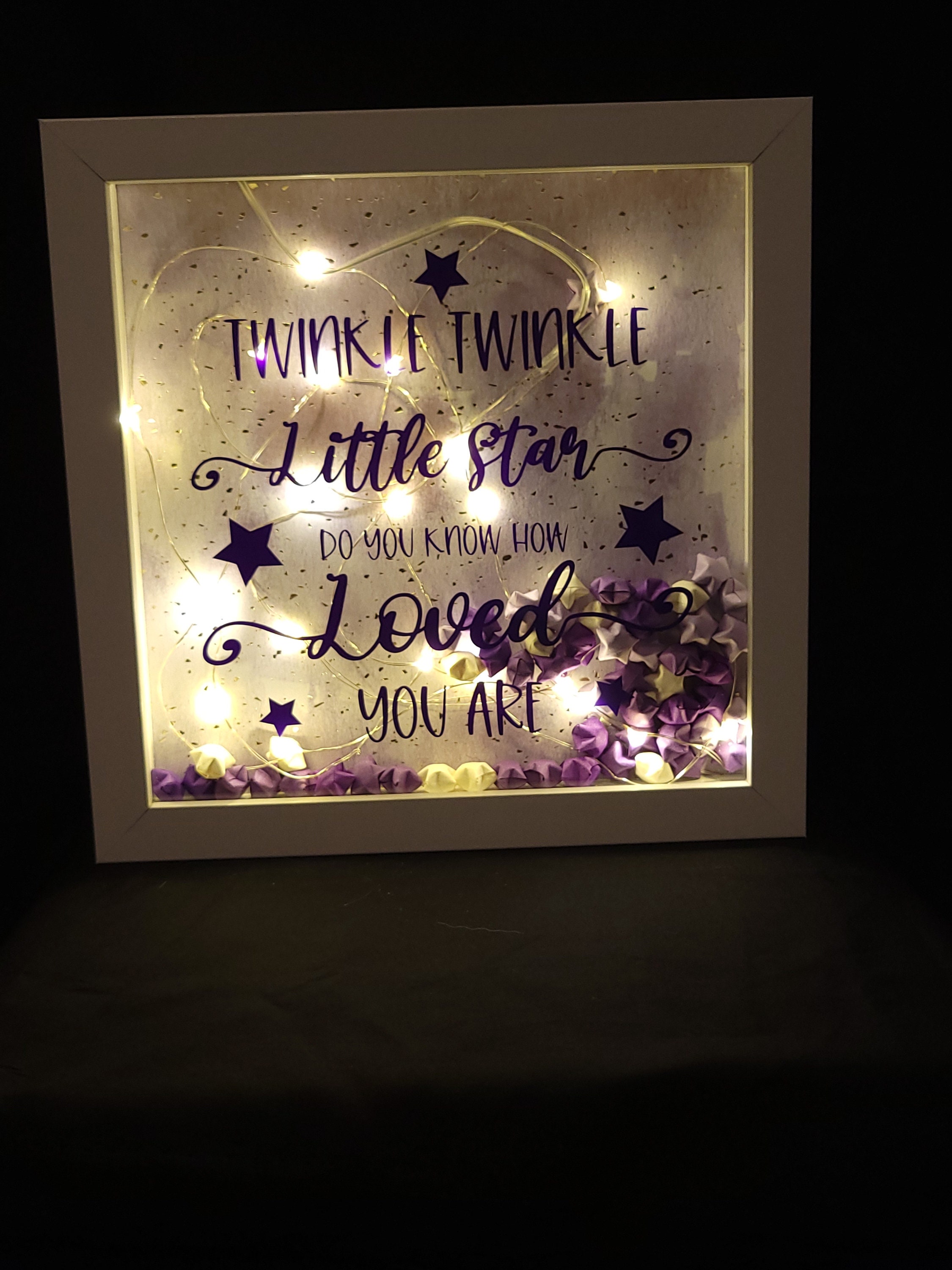 Shadow Box With Origami Stars and Led Light - Etsy