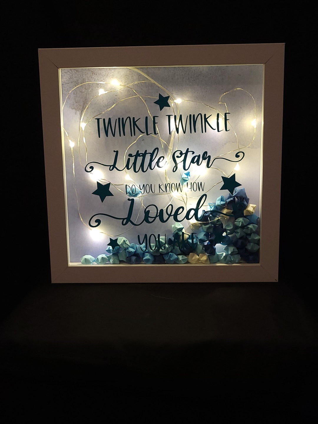 Shadow Box With Origami Stars and Led Light - Etsy