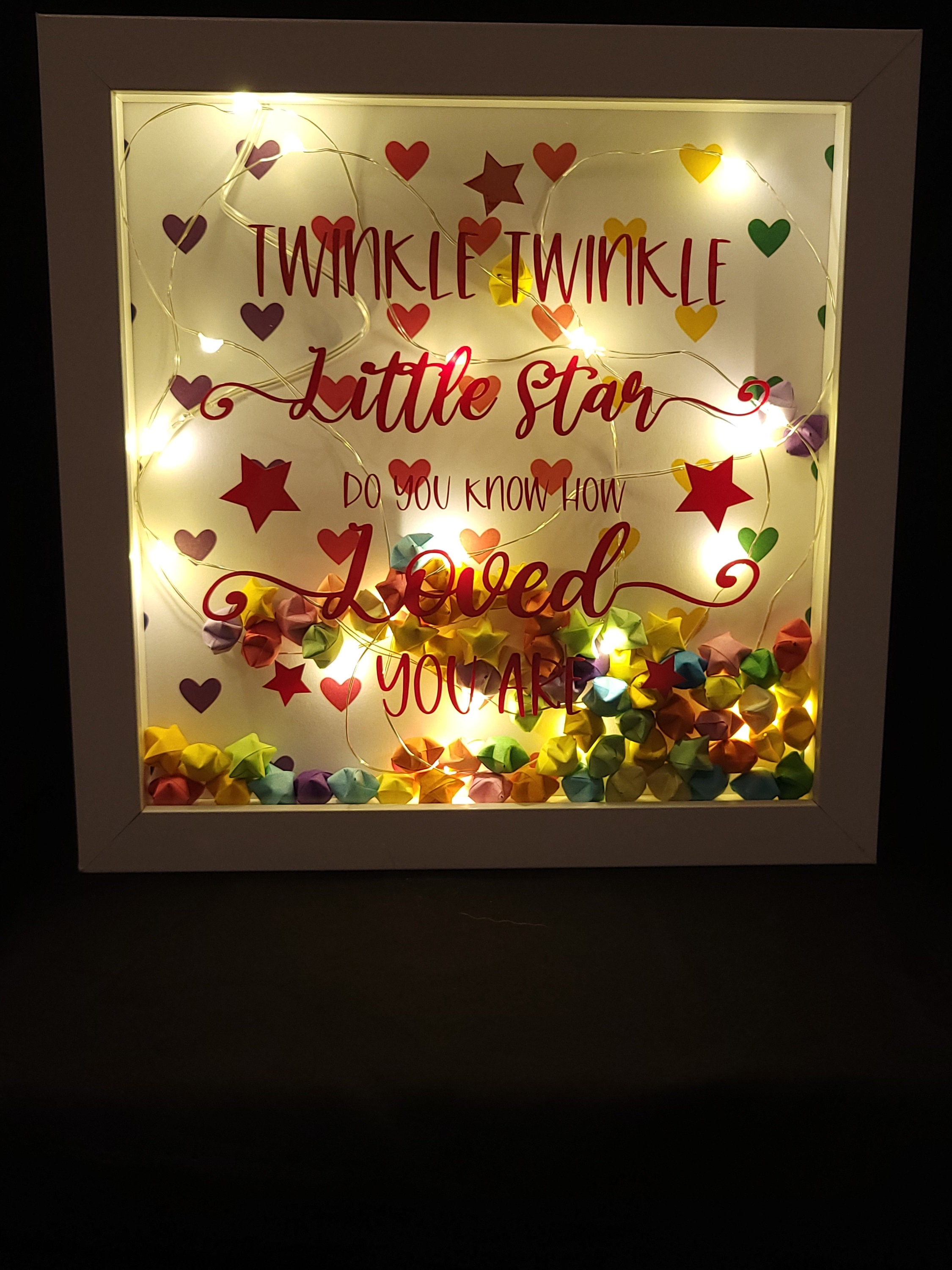 Shadow Box With Origami Stars and Led Light - Etsy