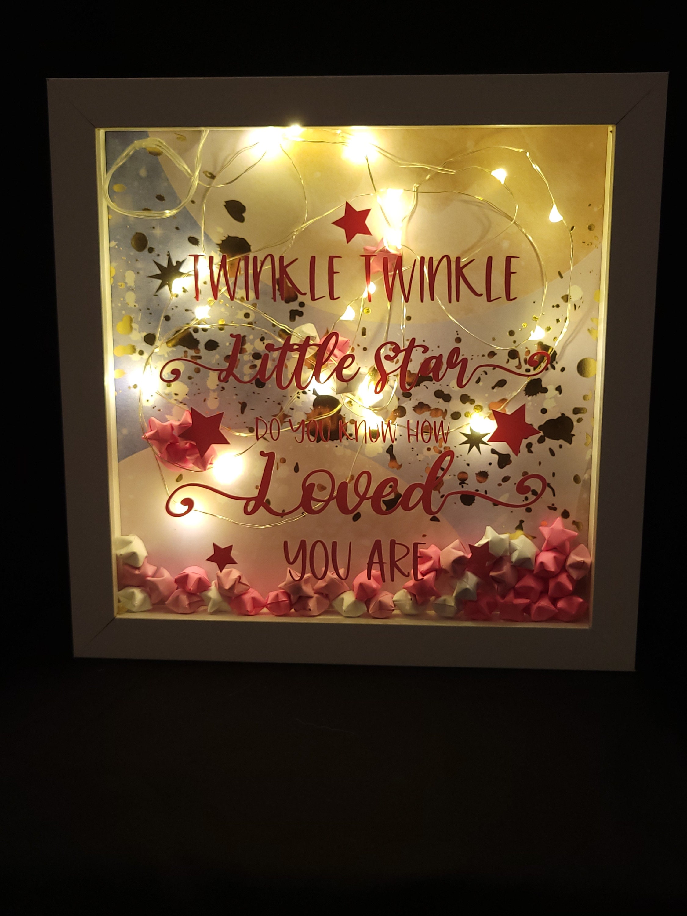 Shadow Box With Origami Stars and Led Light - Etsy