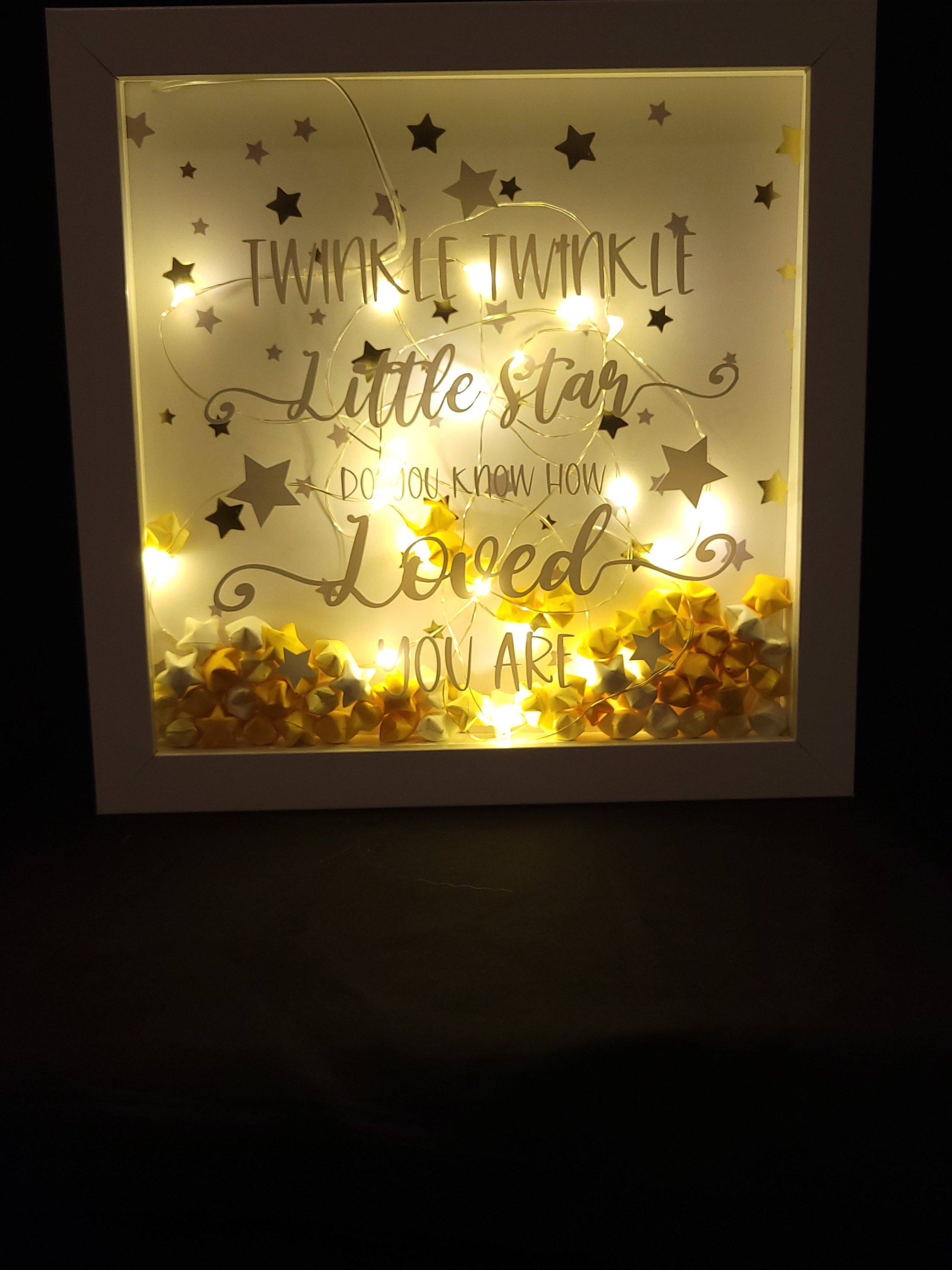 Shadow Box With Origami Stars and Led Light - Etsy