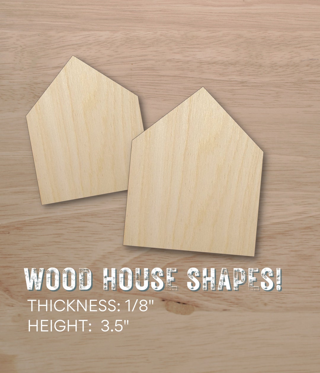 Pack of 12 Wood House Shapes for Crafts 1/8 Thick - Etsy