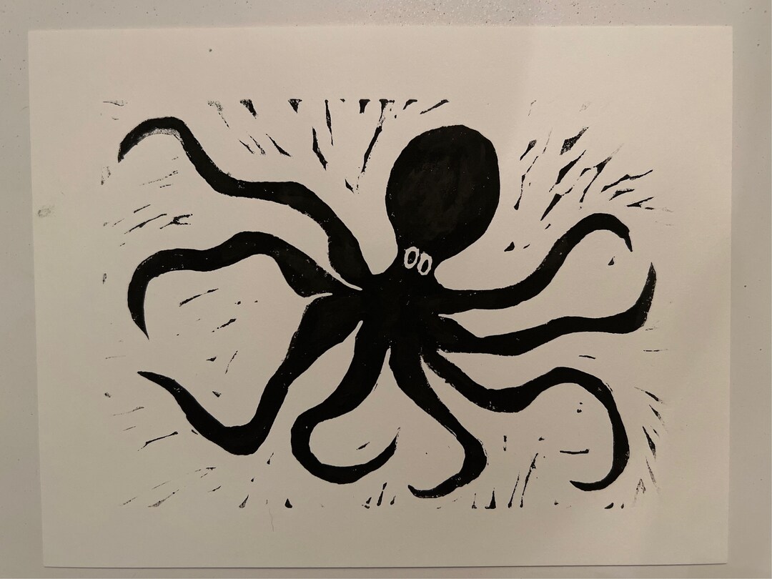 Sir Inksalots - Octopus Block Print - Etsy