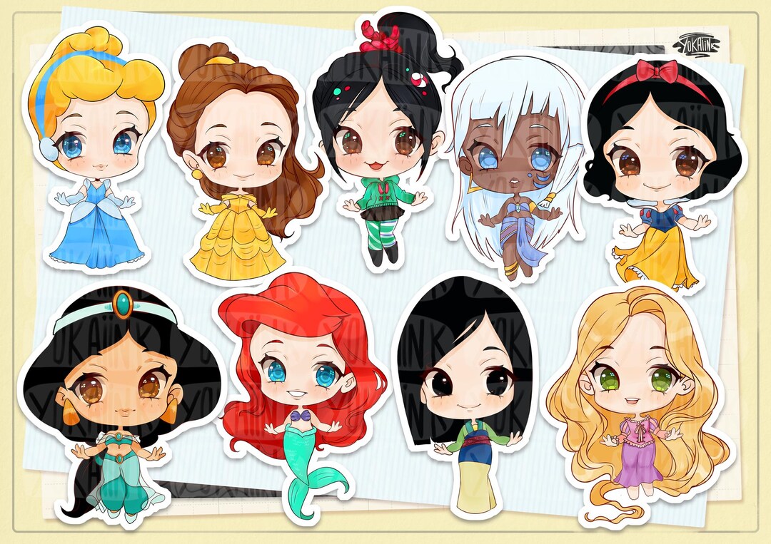 Chibi Fairytale Princesses Set 2 – Cute Kawaii Royal Girls Clipart ...