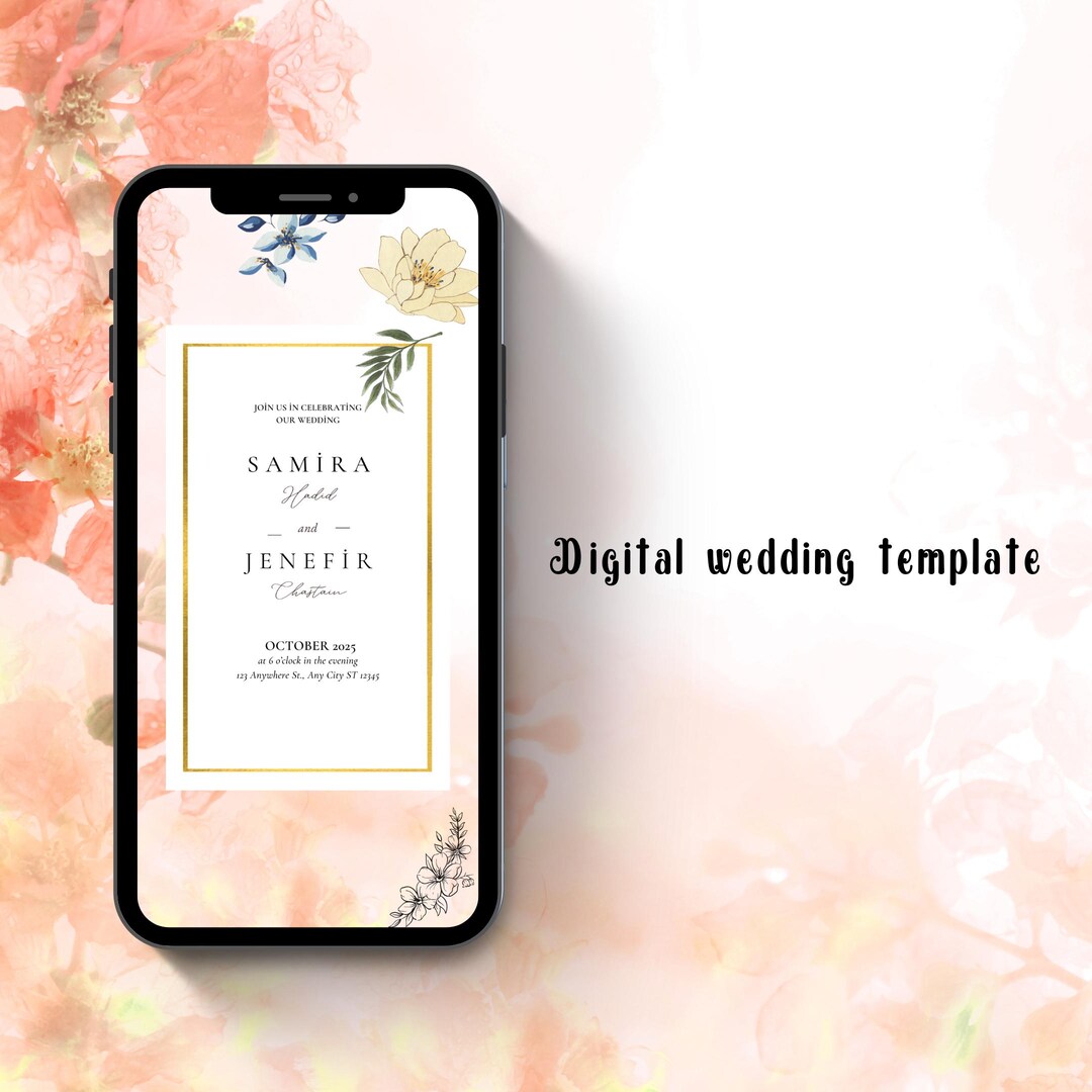 MINIMALIST Wedding Digita,invitation,wedding Electronic Invite ,modern ...