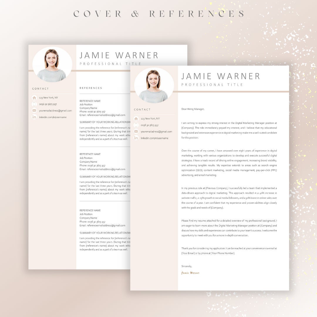 Resume Template CV Template Sand Dune Beige Resume Template ATS ...
