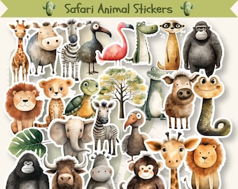 Stickers Jungle Animals Transparent or White Waterproof Vinyl Stickers ...