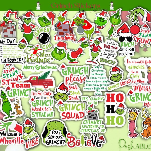 The Grinch Stickers - Etsy