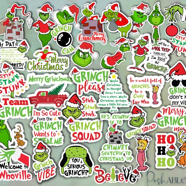 The Grinch Stickers - Etsy