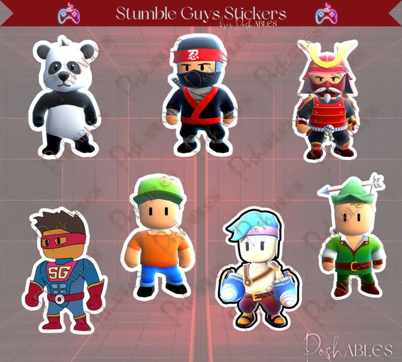 Stumble Guys Stickers | Gaming Characters Stickers | Die Cut Stickers ...