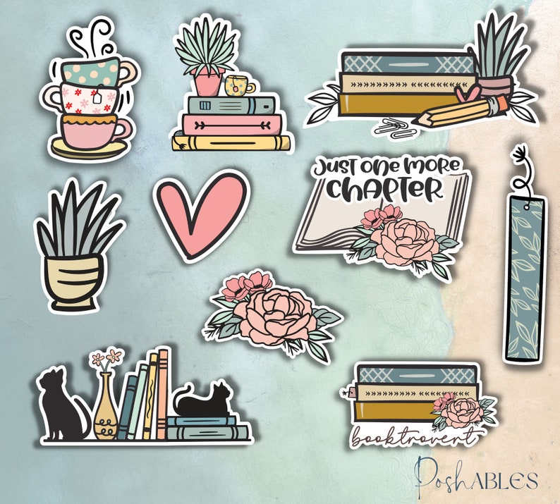 Book Lover Stickers Vinyl Stickers Book Stickers Die Cut - Etsy