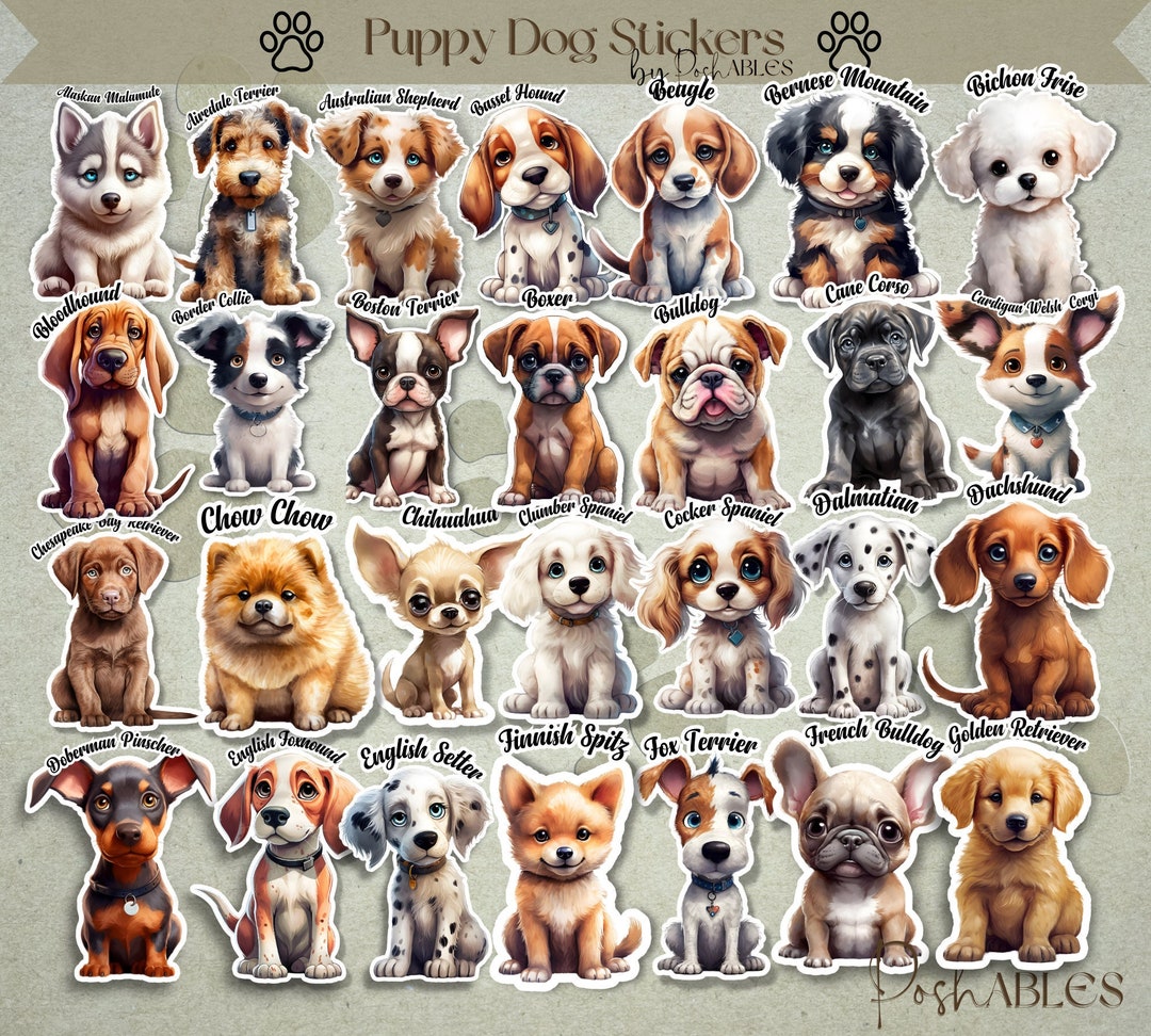 Puppy Dog Stickers | Puppy Time | Stickers for Kids | Dog Stickers ...