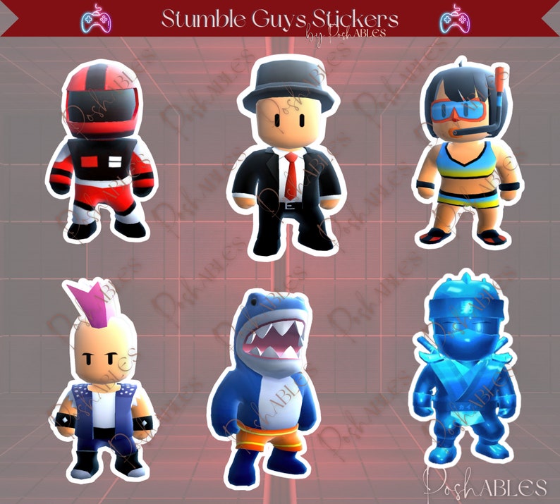 Stumble Guys Stickers: Gaming Character Decals, Water-resistant Vinyl ...