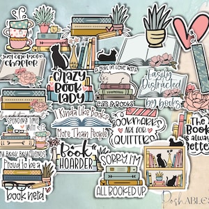 Book Lover Stickers Vinyl Stickers Book Die Cut Stickers - Etsy