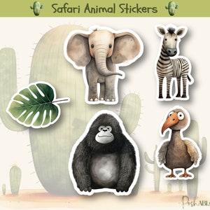 Animal Safari Sticker Sheets | Cute Animal Vinyl Stickers | Safari ...