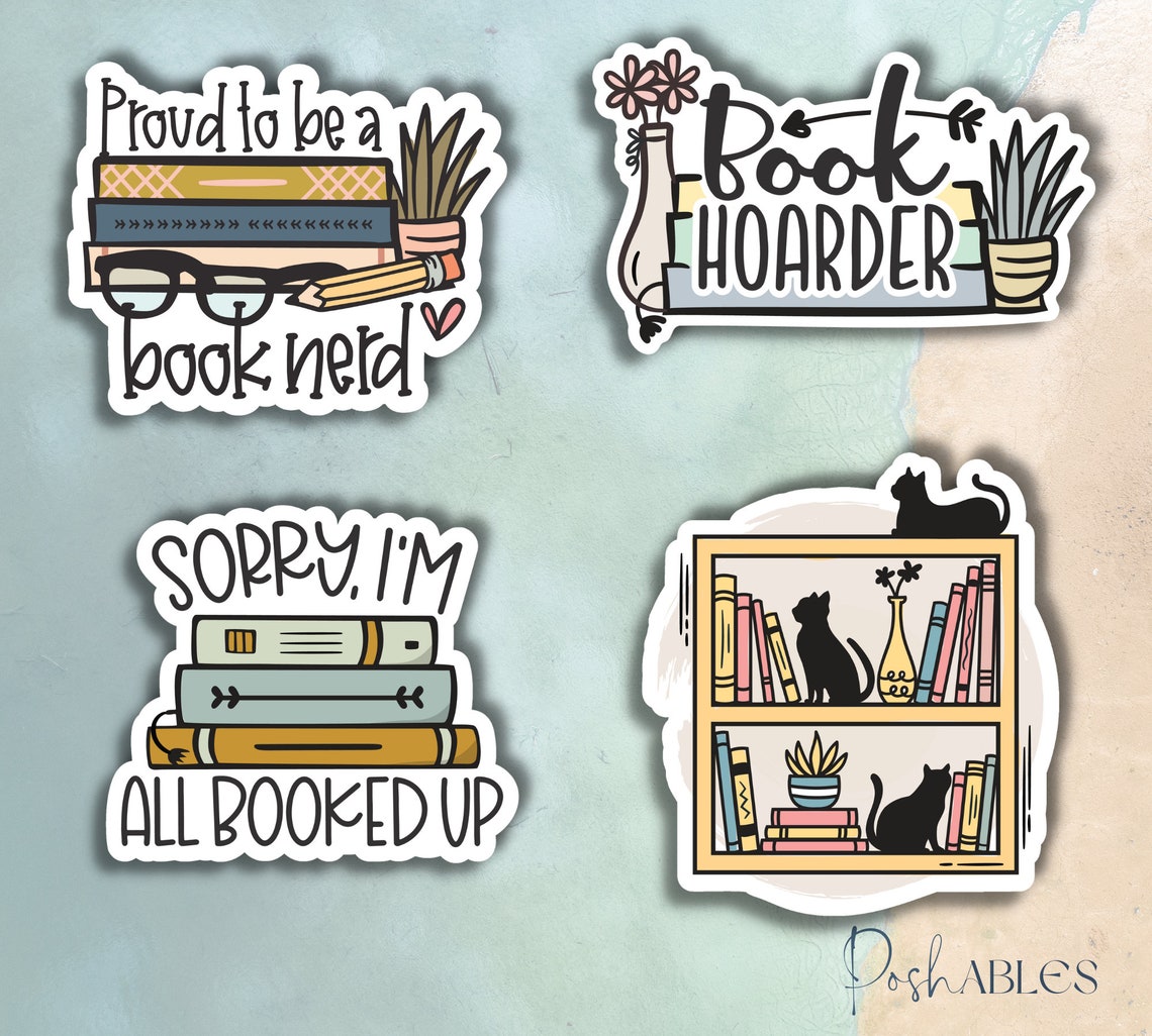 Book Lover Stickers Vinyl Stickers Book Stickers Die Cut - Etsy