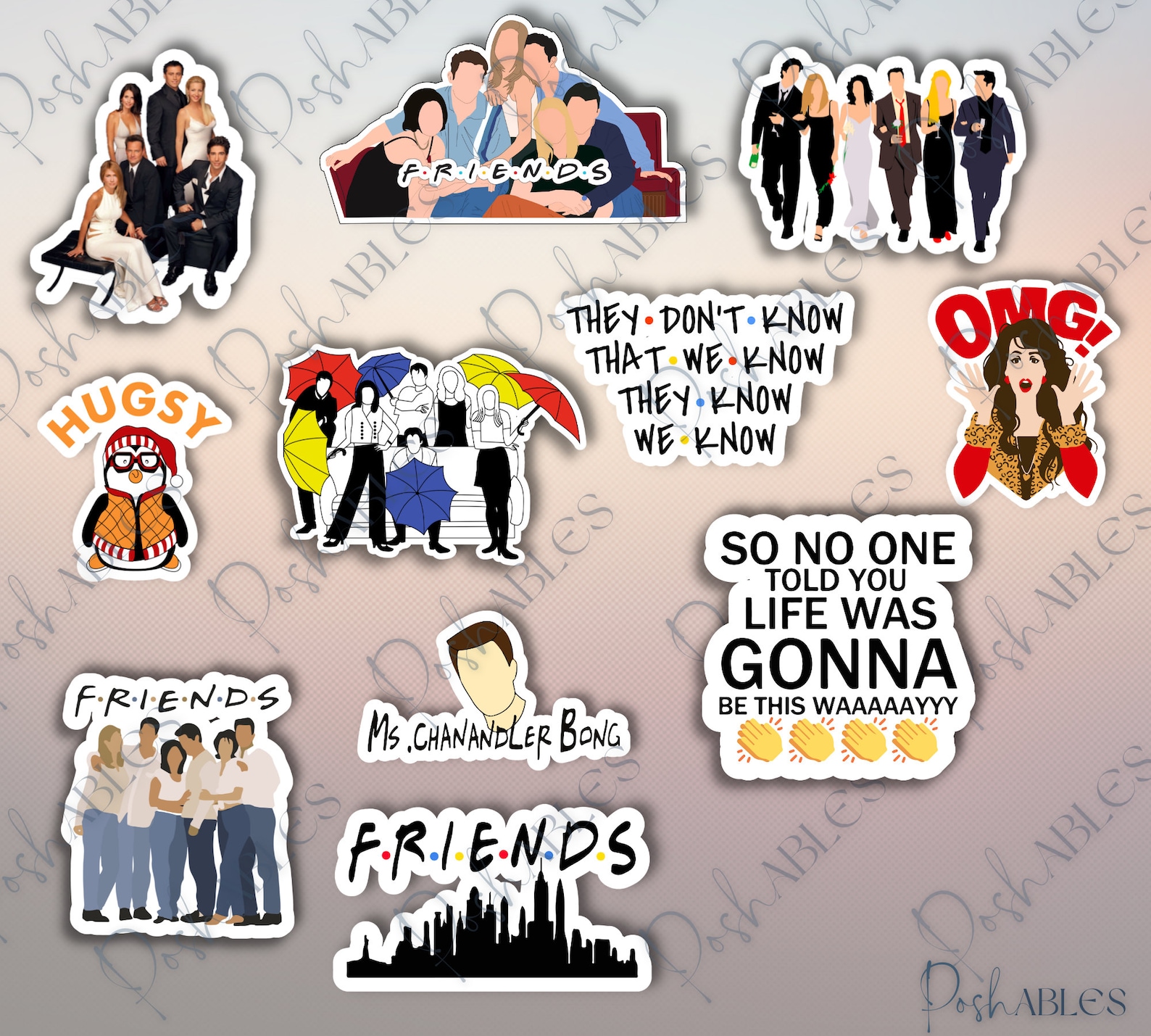 Friends Stickers Friends Vinyl Stickers Friends Favourite - Etsy