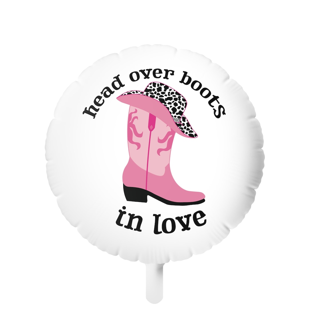 Head Over Boots in Love Disco Cowgirl Bachelorette Party Mylar Helium ...