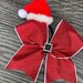 Red Sparkle Christmas Cheer Bow, Santa Hat Cheer Bow, Christmas Bow ...