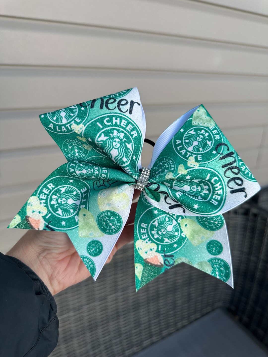 Starbucks Bow, Cheerleading Bow, Allstar Cheer Bow, I Cheer a Latte Bow ...
