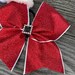 Red Sparkle Christmas Cheer Bow, Santa Hat Cheer Bow, Christmas Bow ...