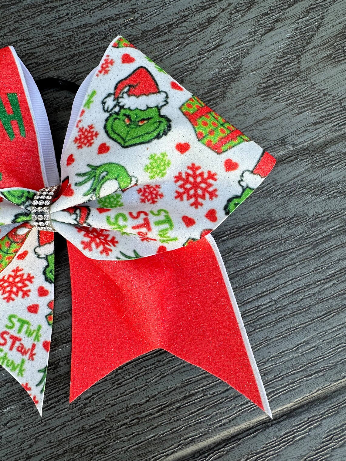 Grinch Cheer Bow, Christmas Bow, Cheerleader Bow, Grinchmas Bow ...