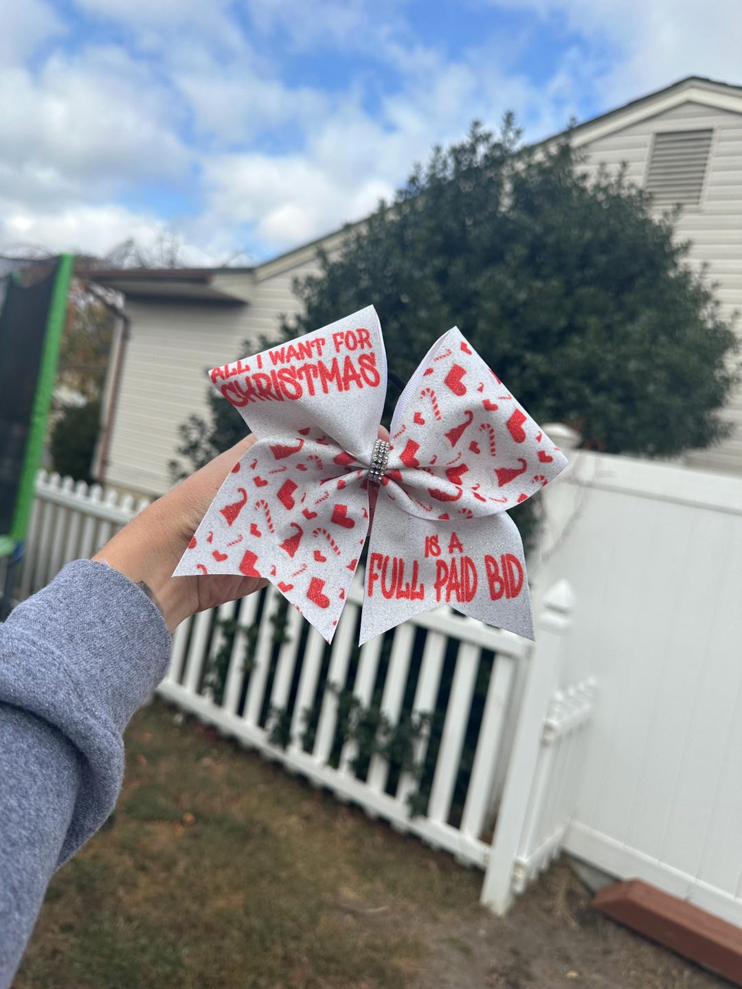 Christmas Cheer Bow, Christmas Cheerleader Bow, All I Want for ...