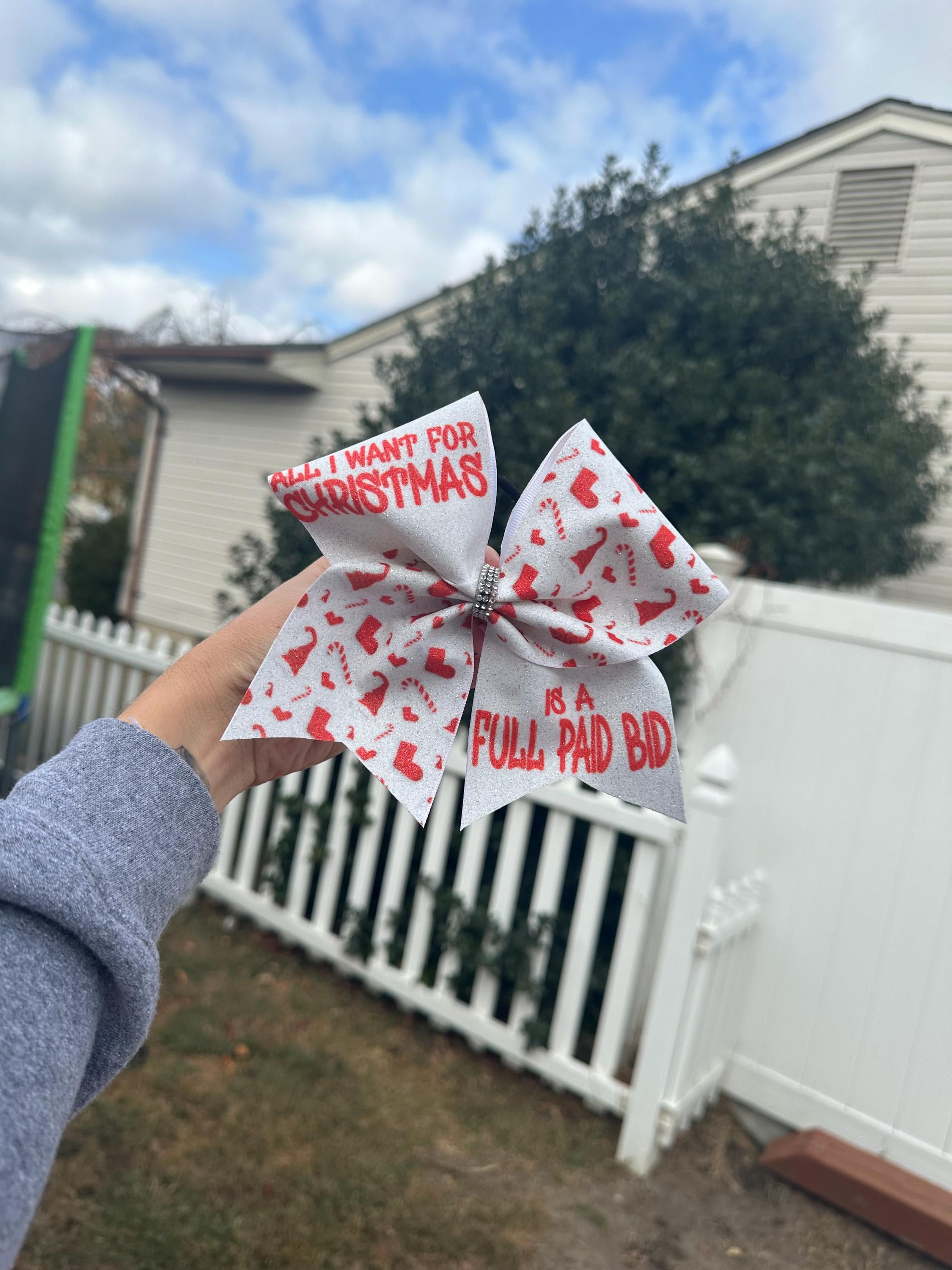 Christmas Cheer Bow, Christmas Cheerleader Bow, All I Want for ...