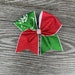 Grinch Bow, Grinch Christmas Cheer Bow, Green Glitter Bow, Red Glitter ...