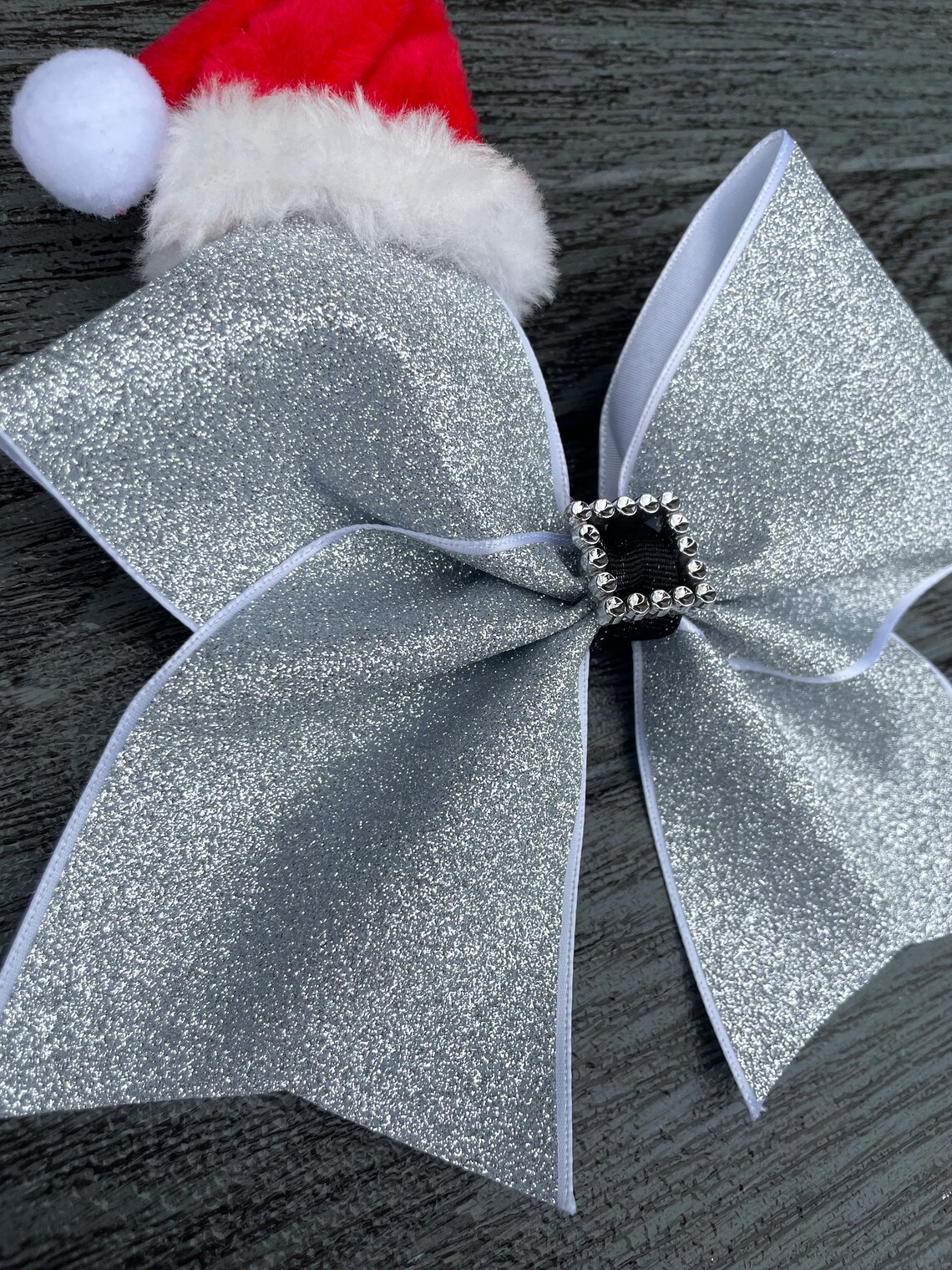 Christmas Cheer Bow, Santa Cheer Bow, Christmas Hat, Glitter Bow ...