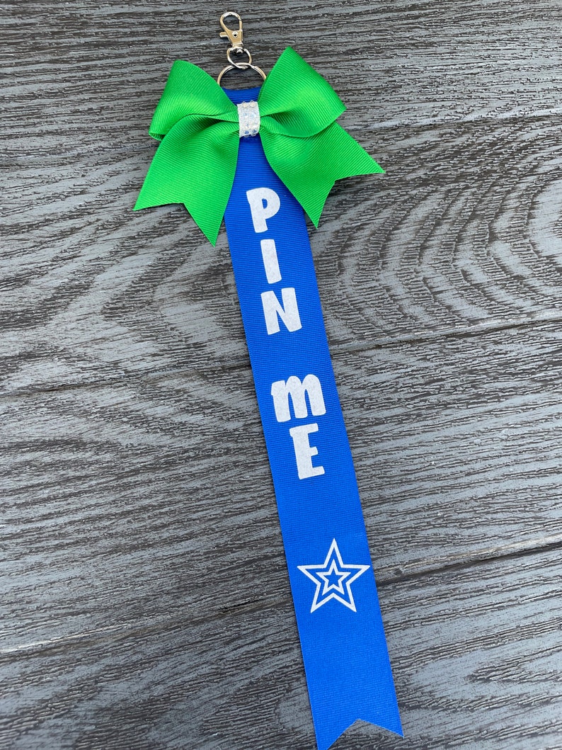 Pin Me Ribbon, Cheerleader Gifts, Bookbag Accessories, Keychain Bows ...
