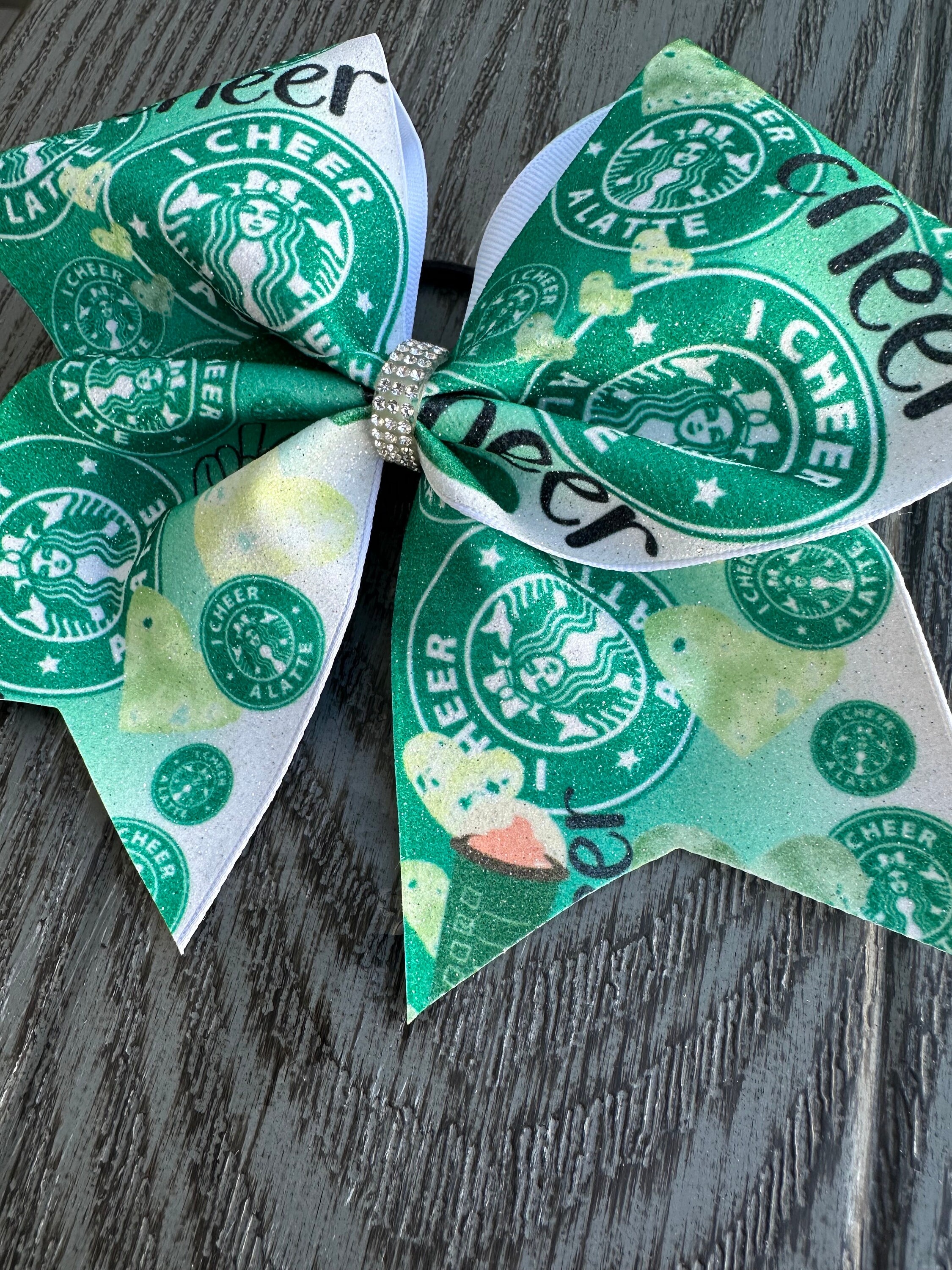 Starbucks Bow, Cheerleading Bow, Allstar Cheer Bow, I Cheer a Latte Bow ...