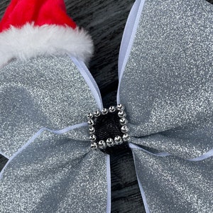 Christmas Cheer Bow, Santa Cheer Bow, Christmas Hat, Glitter Bow ...