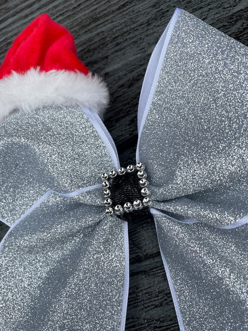 Christmas Cheer Bow, Santa Cheer Bow, Christmas Hat, Glitter Bow ...